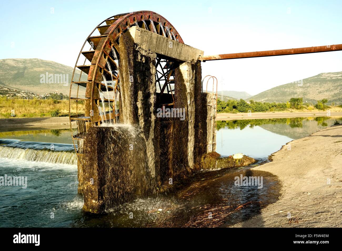 Irrigation Water Wheel On Trebišnjica River Stock Photo - Alamy