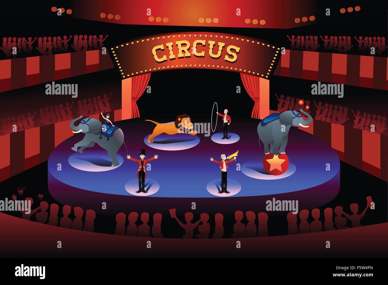 A vector illustration of circus performance Stock Vector Image & Art ...