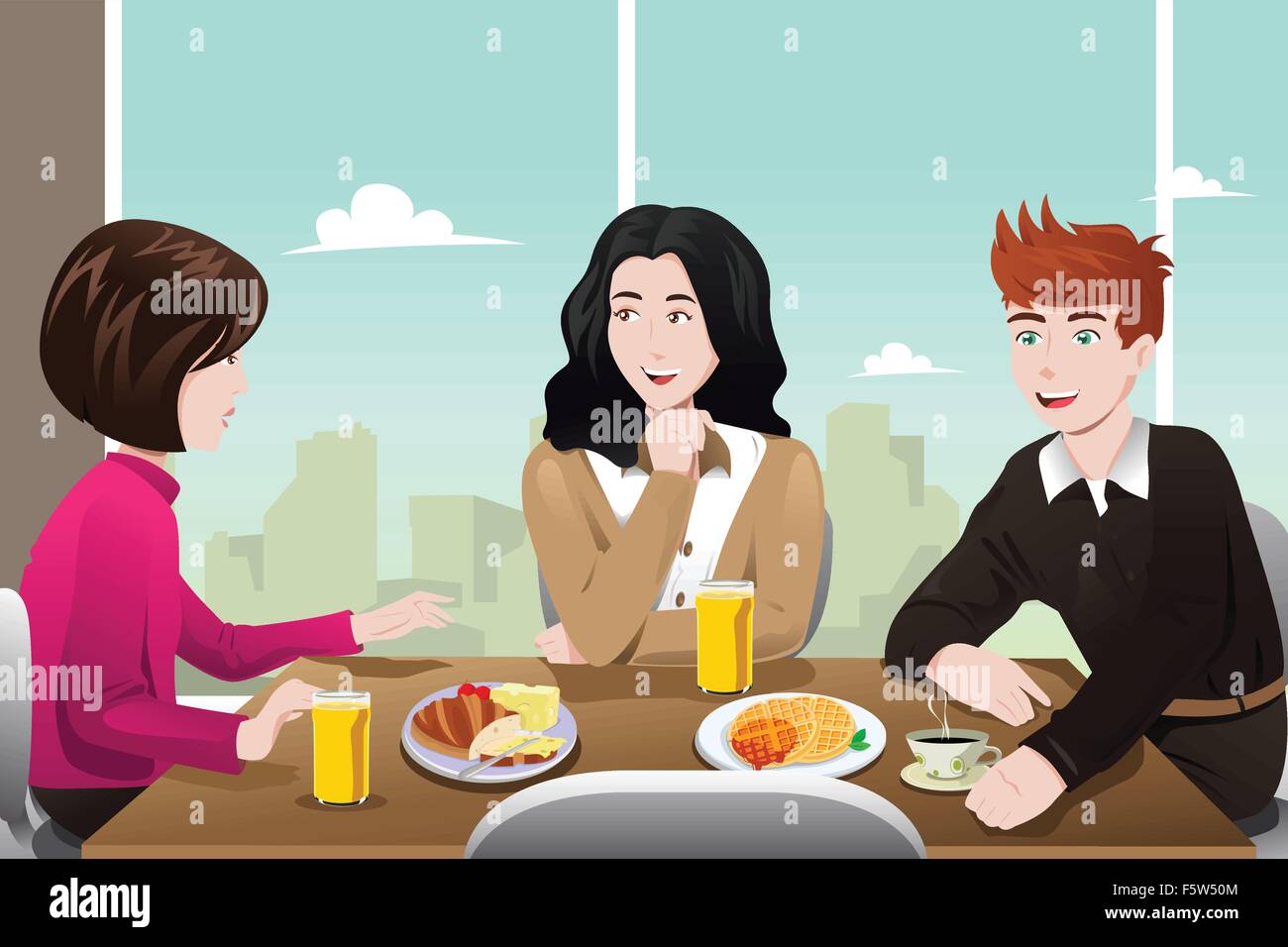 Eating colleagues in business Stock Vector Images - Alamy