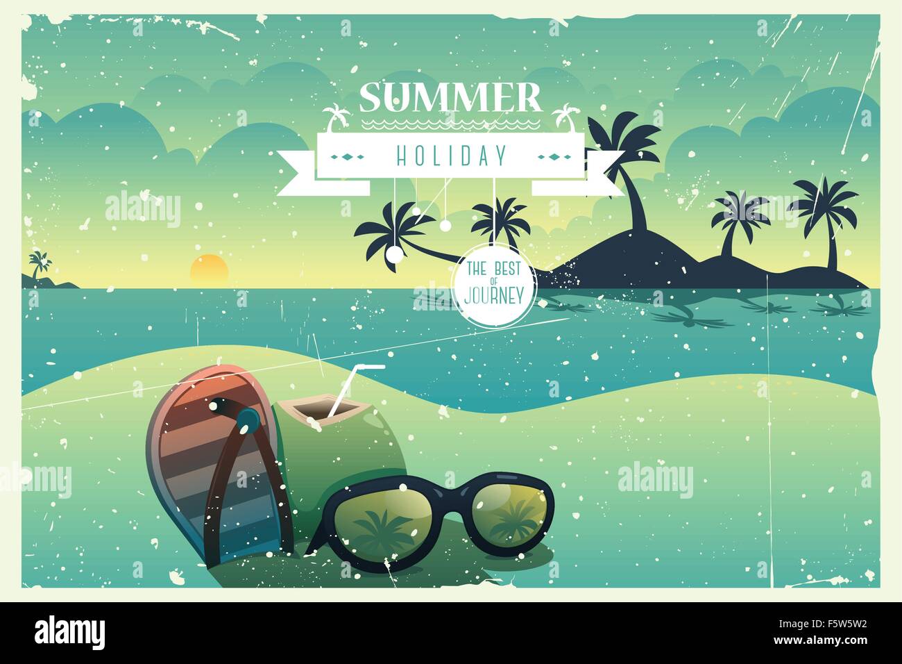A vector illustration of vintage summer poster design Stock Vector ...