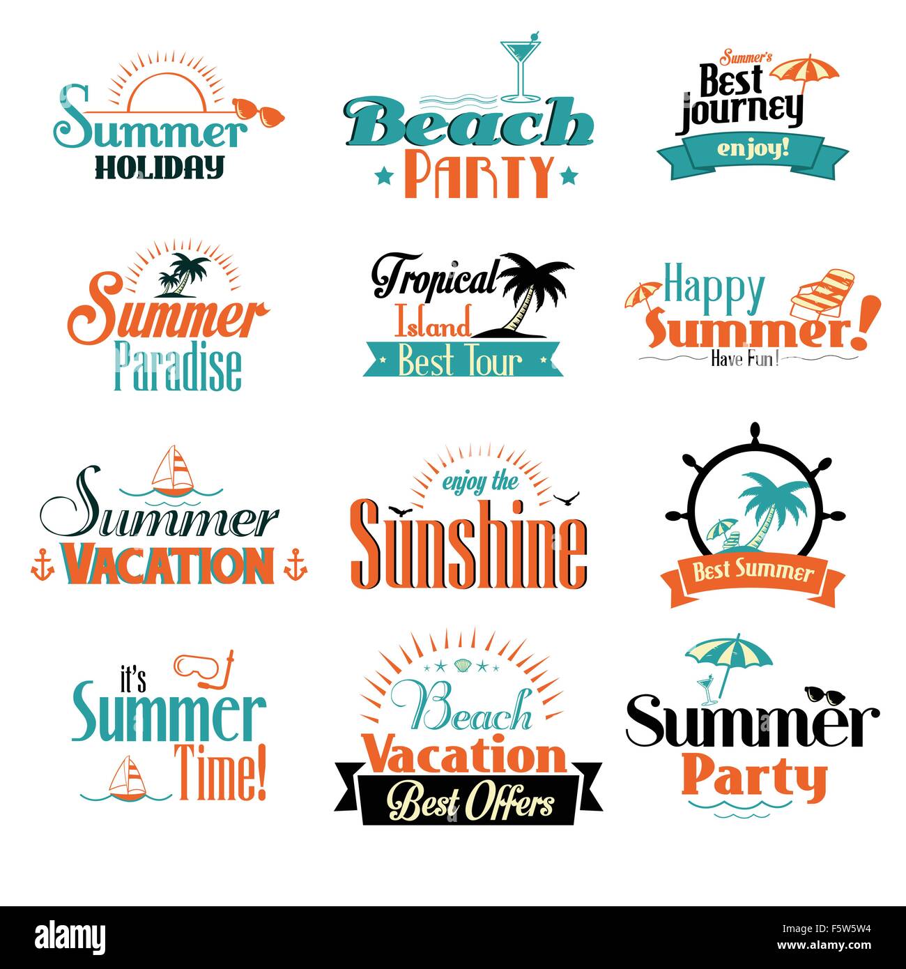 Summer beach designs Cut Out Stock Images & Pictures - Alamy