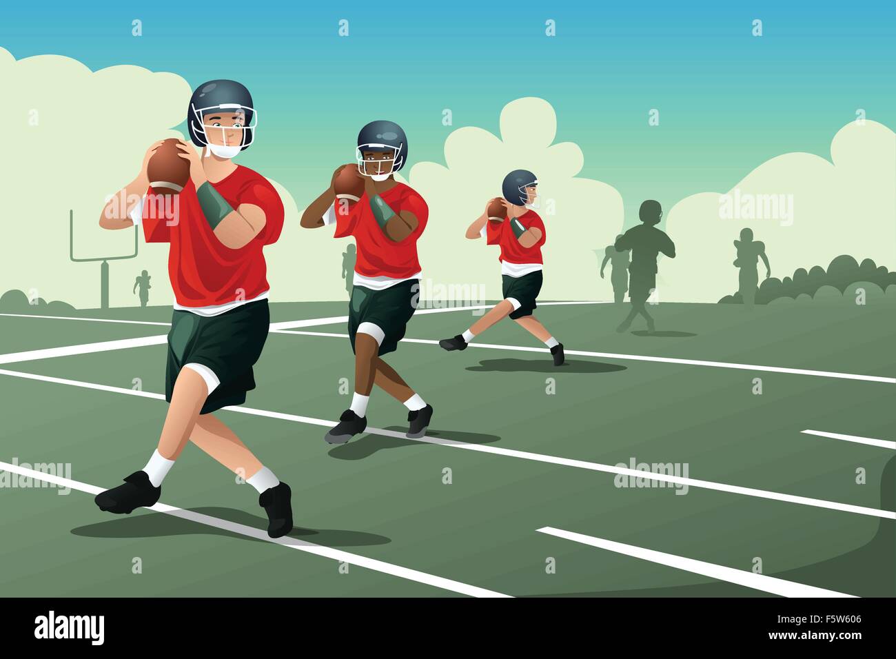 Throwing Football Cartoon Stock Photos Throwing Football