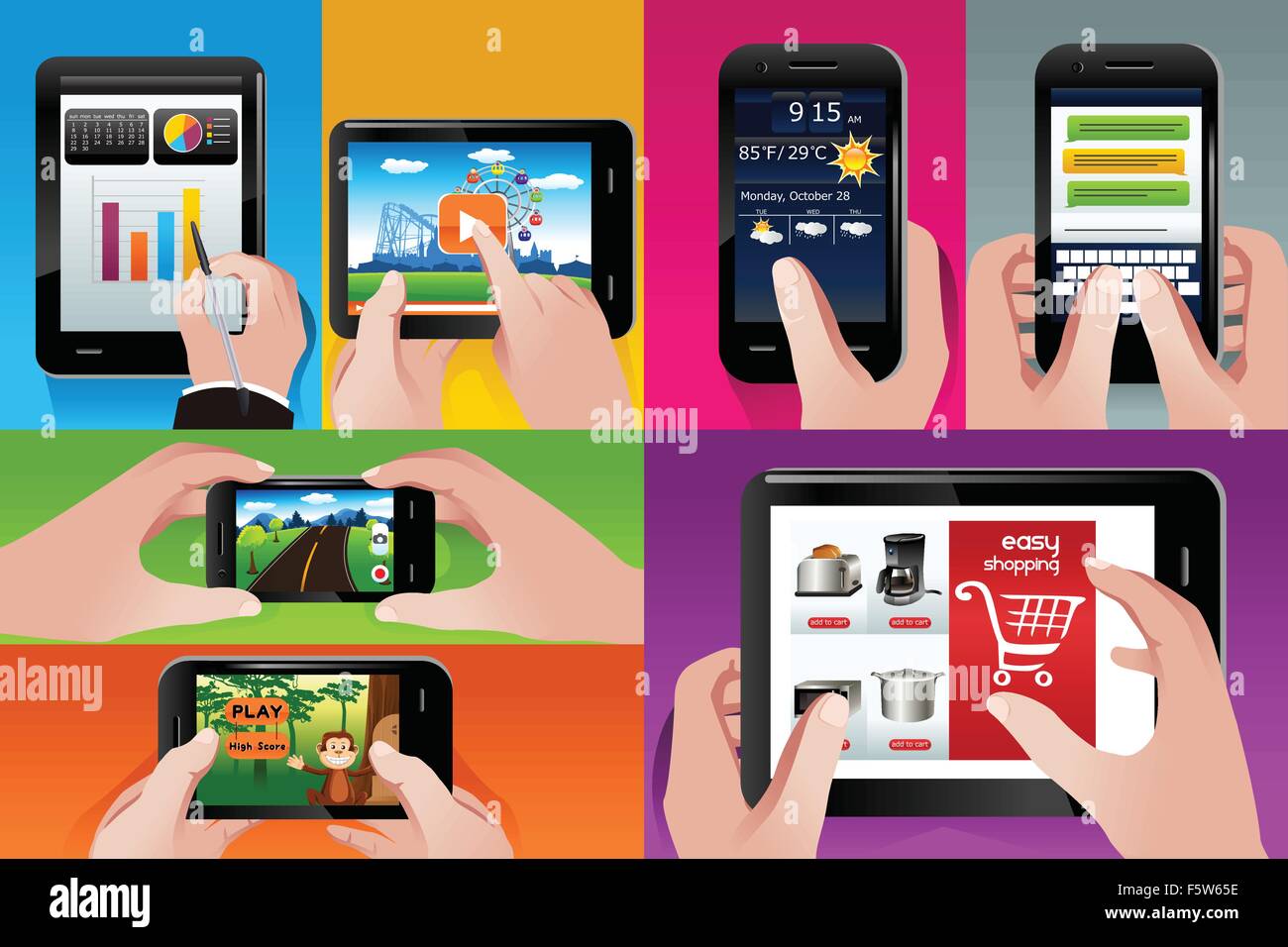 Stock market phones Stock Vector Images - Alamy