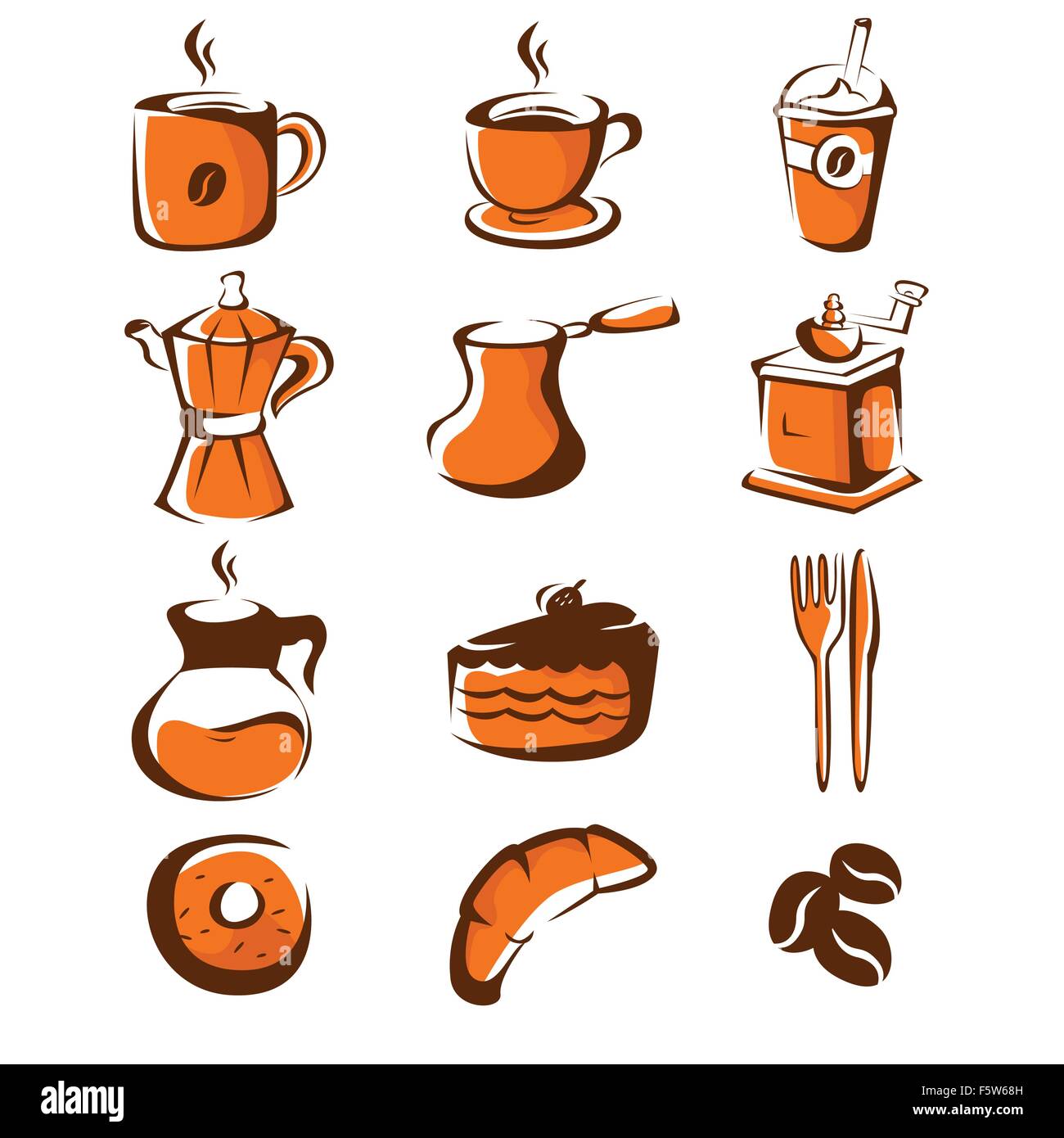 A vector illustration of coffee icon sets Stock Vector Image & Art - Alamy