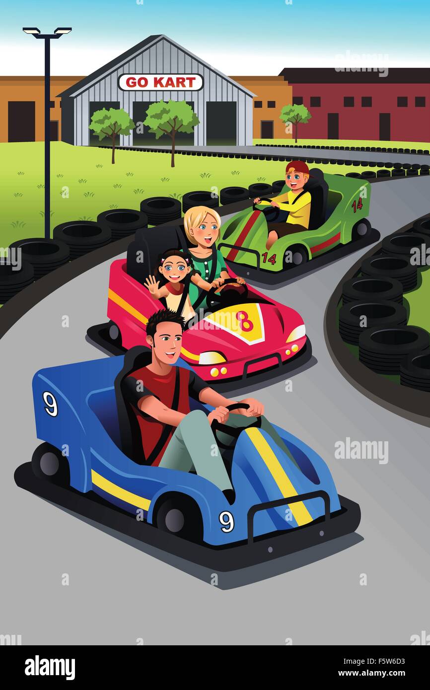Go kart kart racing Stock Vector Images - Alamy