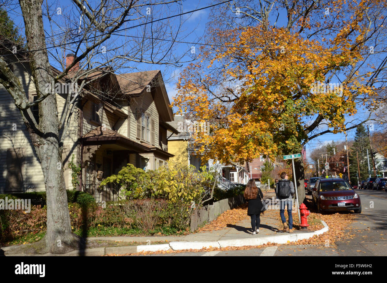 main st houses cold spring village new york in fall Stock Photo - Alamy