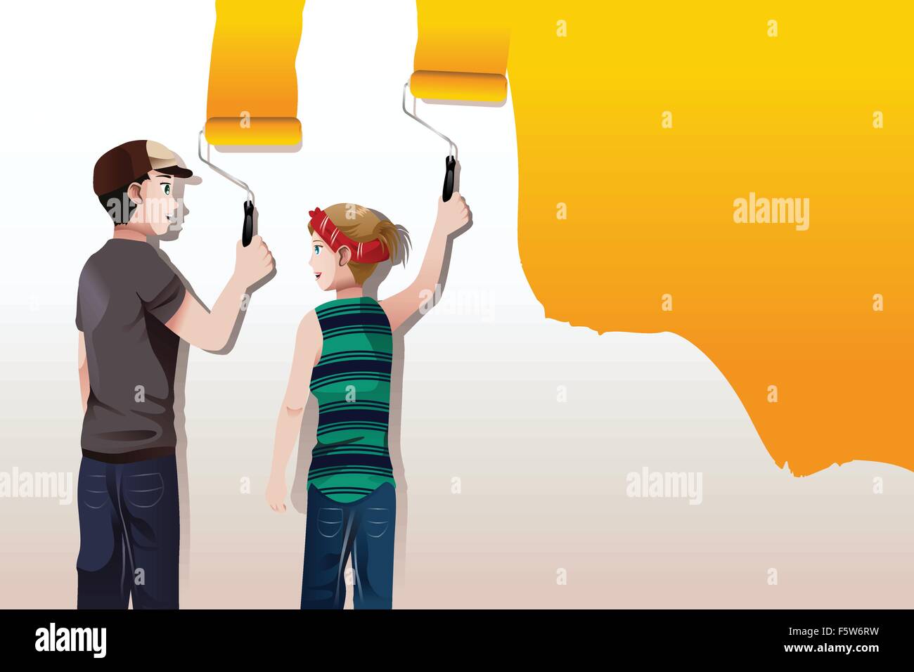 Animated Person Painting Wall