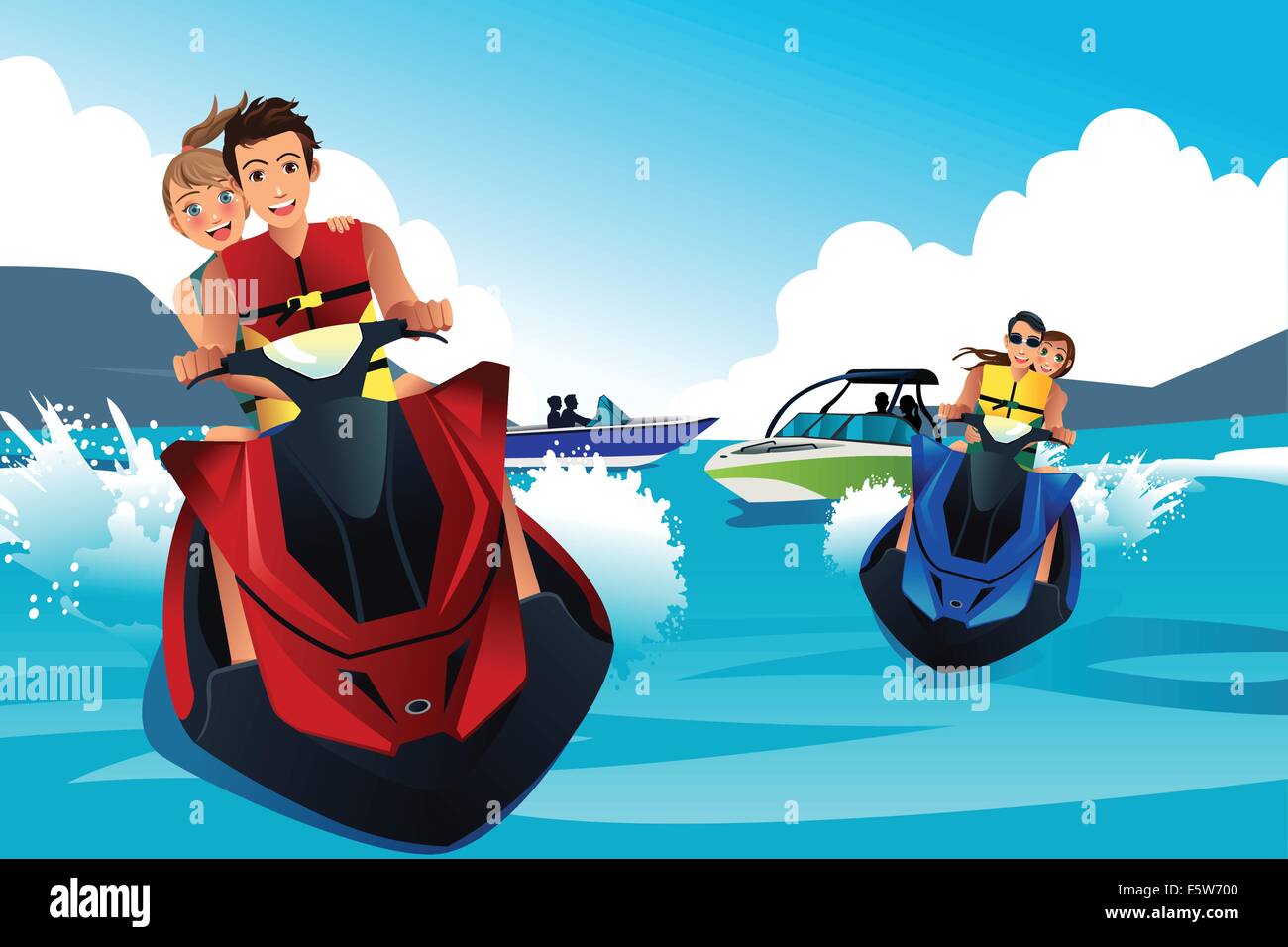 Jet ski lady Stock Vector Images - Alamy