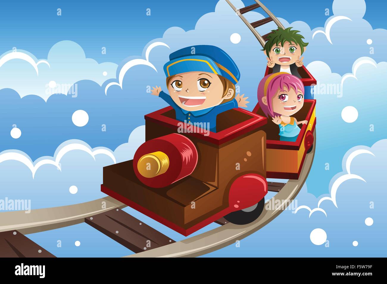 Happy train with children drawing hi-res stock photography and images ...