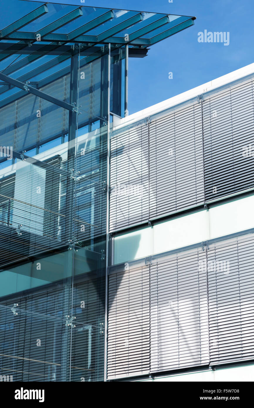 Modern glass building, toned image Stock Photo - Alamy