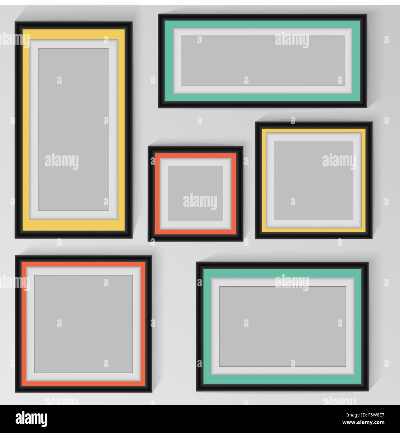 colorful frame vector on wall Stock Vector Image & Art - Alamy