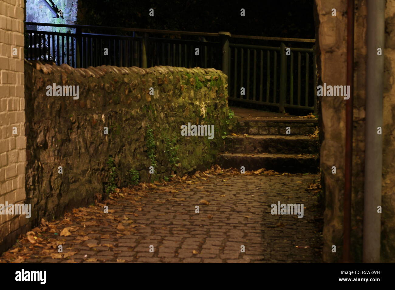 Cobblestone path leading to bridge Stock Photo - Alamy