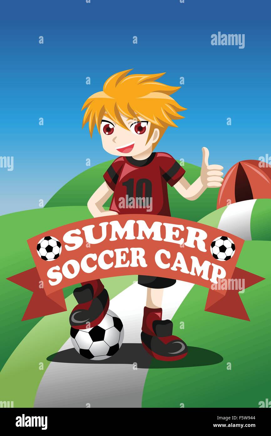 A vector illustration of soccer summer camp poster design Stock Vector ...
