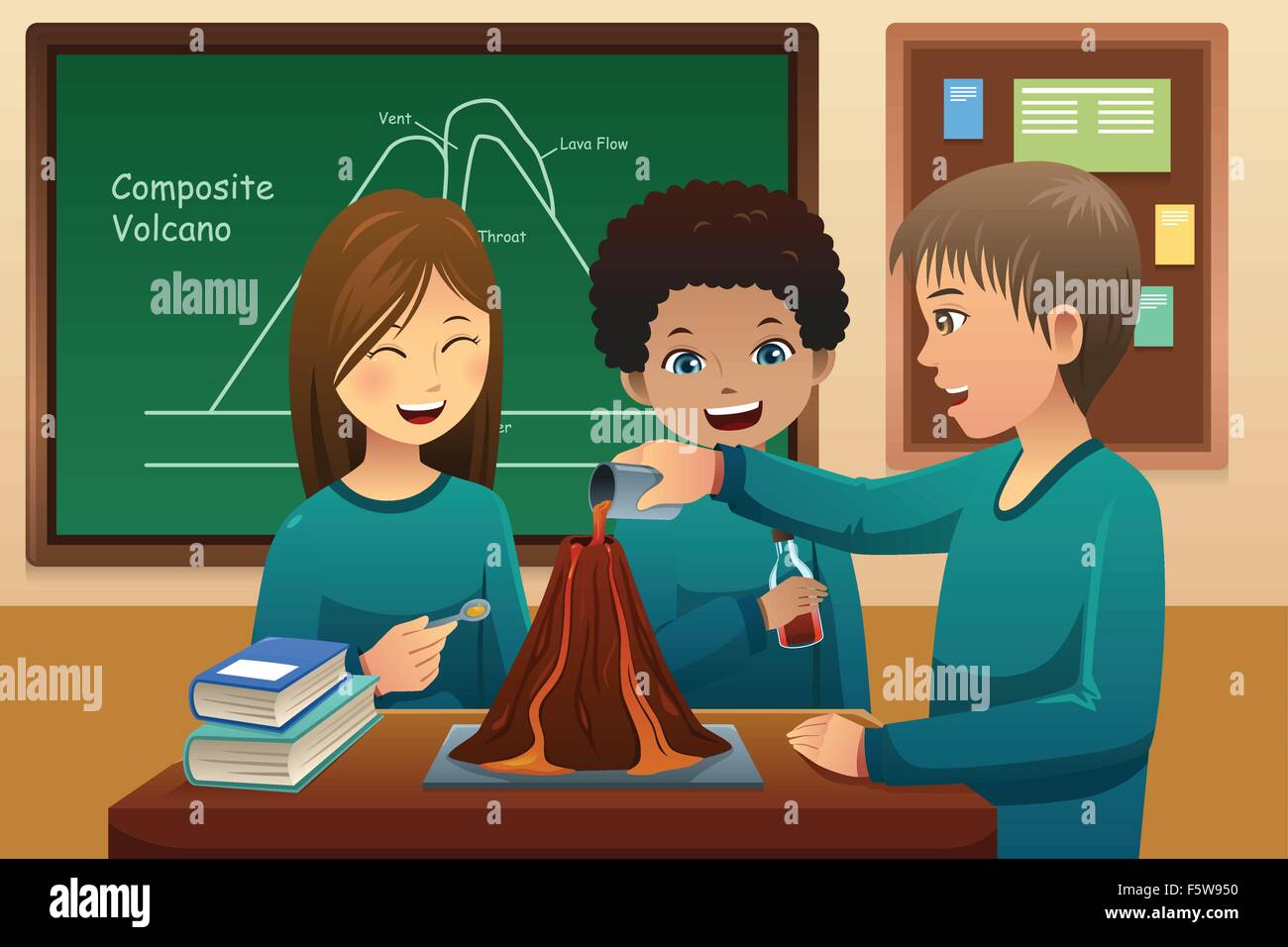 School science experiment volcano Stock Vector Images - Alamy