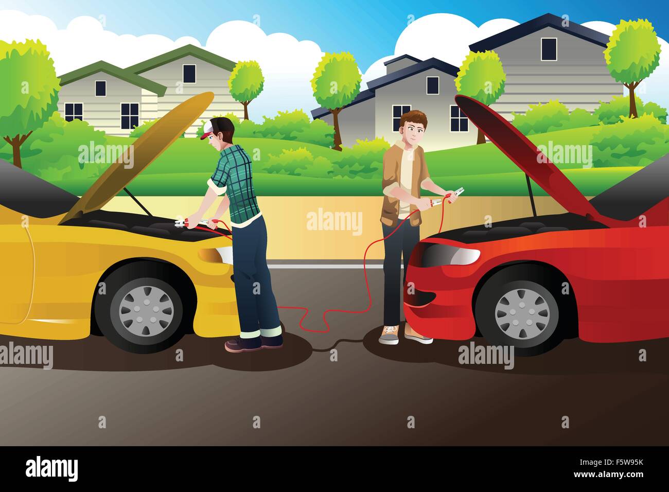 Trying start car Stock Vector Images - Alamy