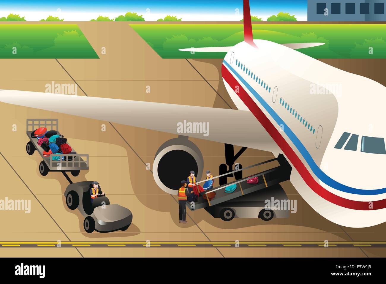 Vector cartoon cargo airplane hi-res stock photography and images - Alamy