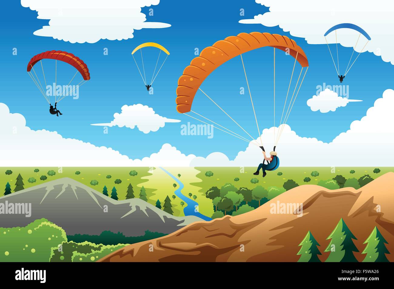 Paraglider Stock Vector Images - Alamy