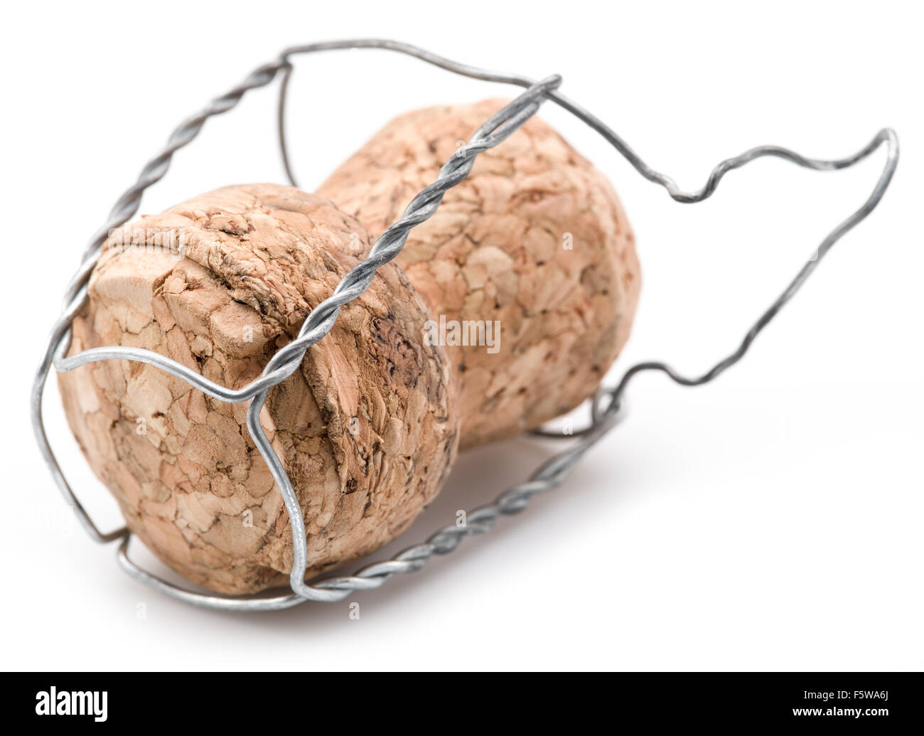 Cork and wire isolated on a white background Stock Photo - Alamy