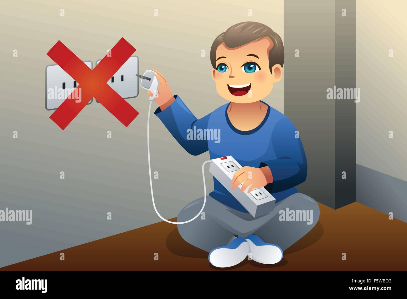 Danger child electricity vector plug hi-res stock photography and ...
