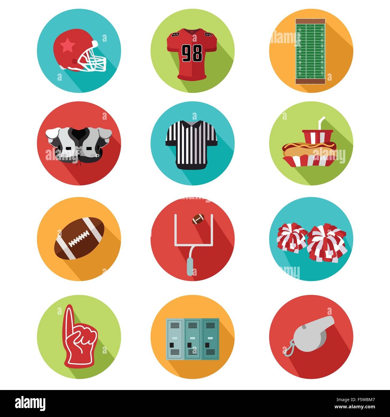 A vector illustration of American football icons Stock Vector Image ...