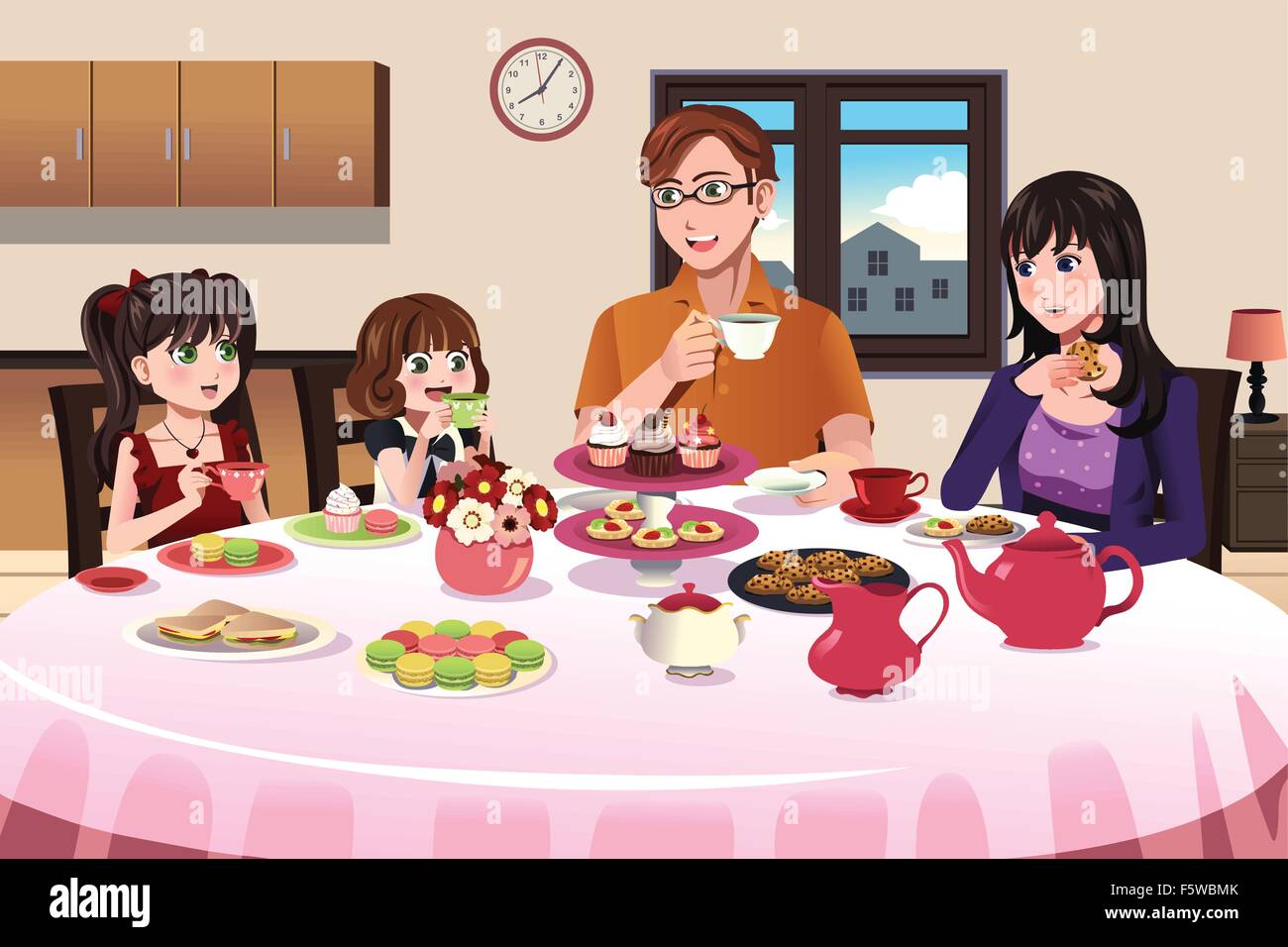 Tea afternoon clipart hi-res stock photography and images - Alamy