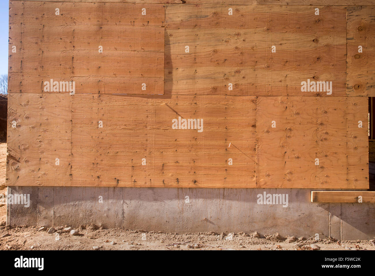 Plywood wall of a new home Stock Photo - Alamy