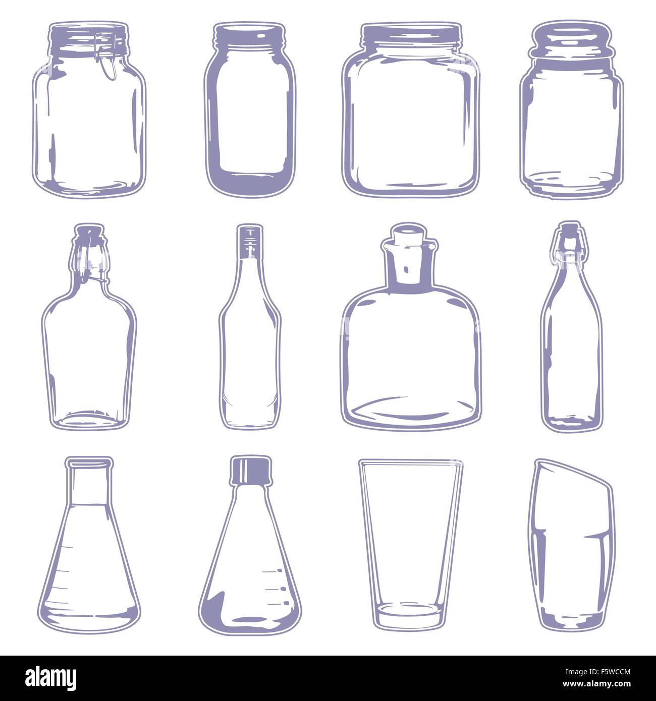 A vector illustration of different empty containers Stock Vector Image ...