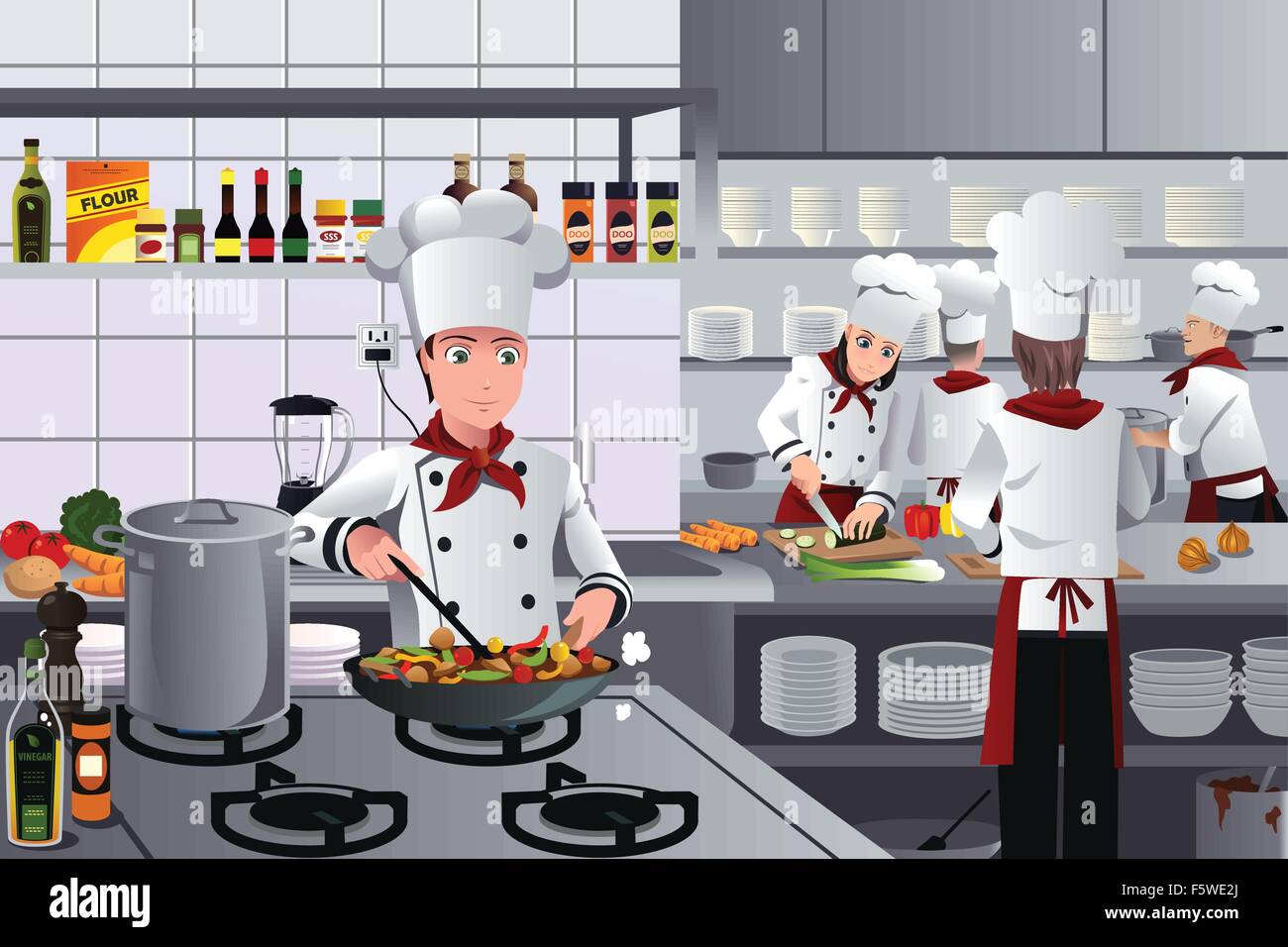 Restaurant Kitchen Illustration