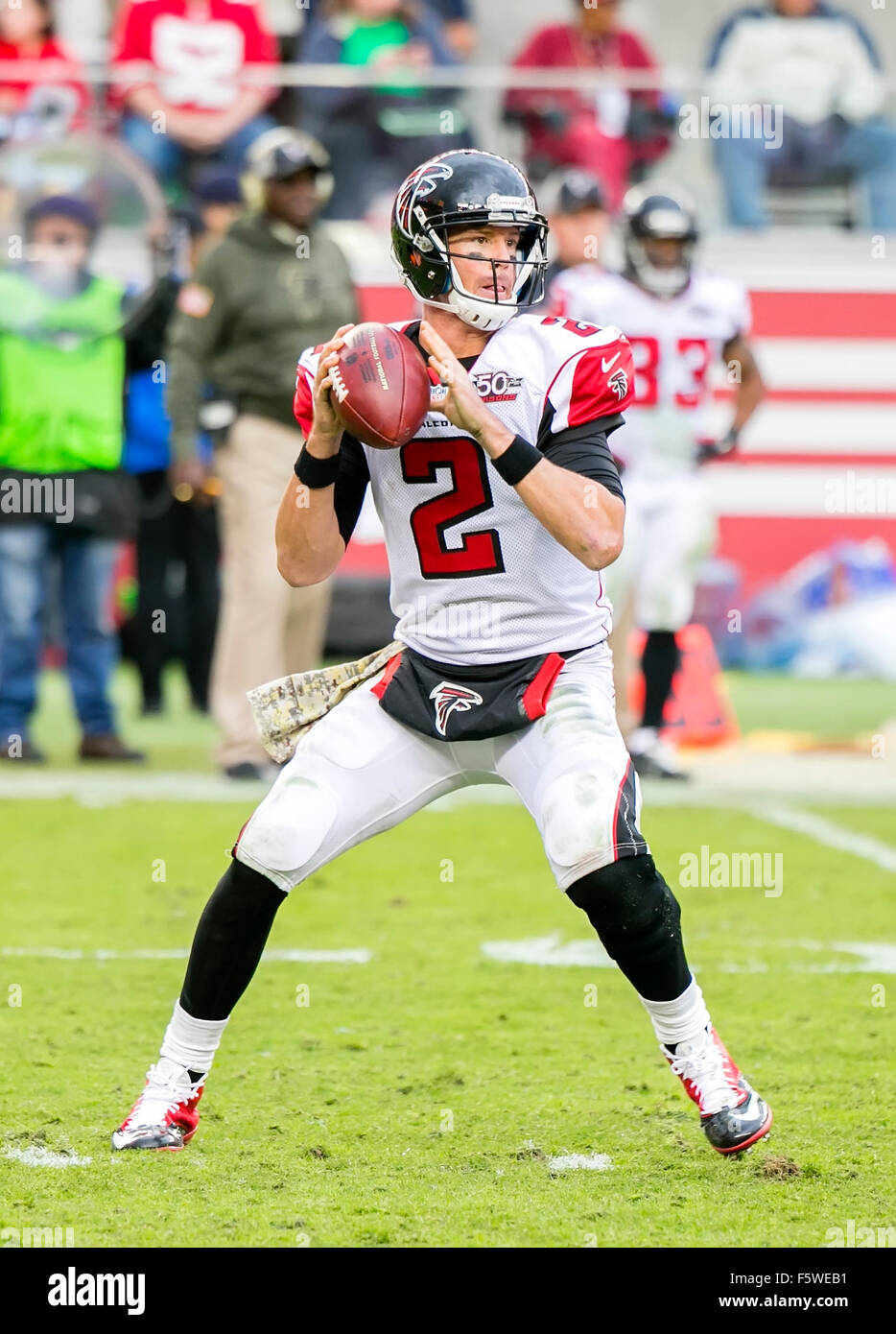 November 8, 2015: Atlanta Falcons quarterback Matt Ryan (2) in action ...