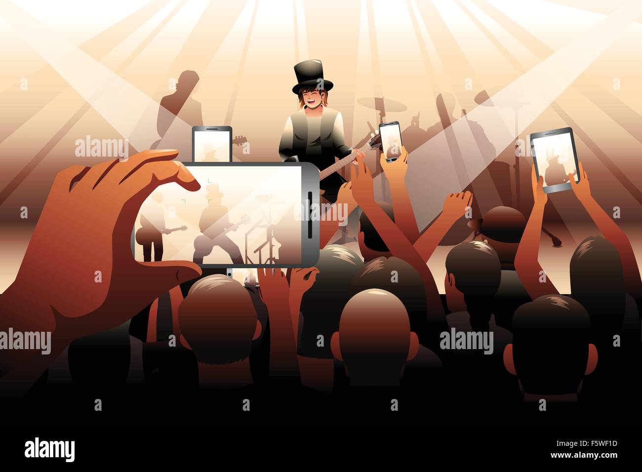 A vector illustration of people in a concert Stock Vector Image & Art ...