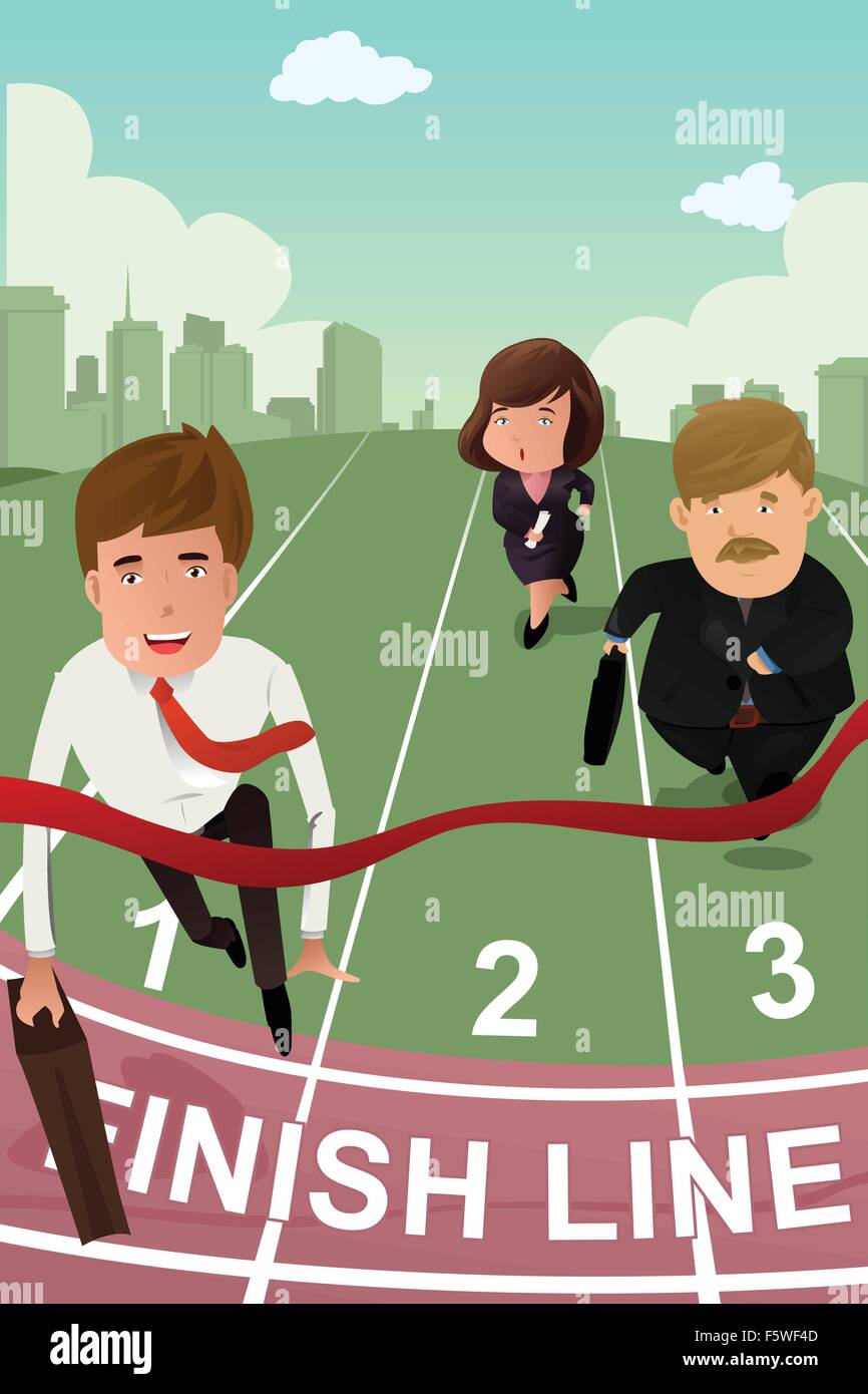 A vector illustration of business people running in competition Stock ...