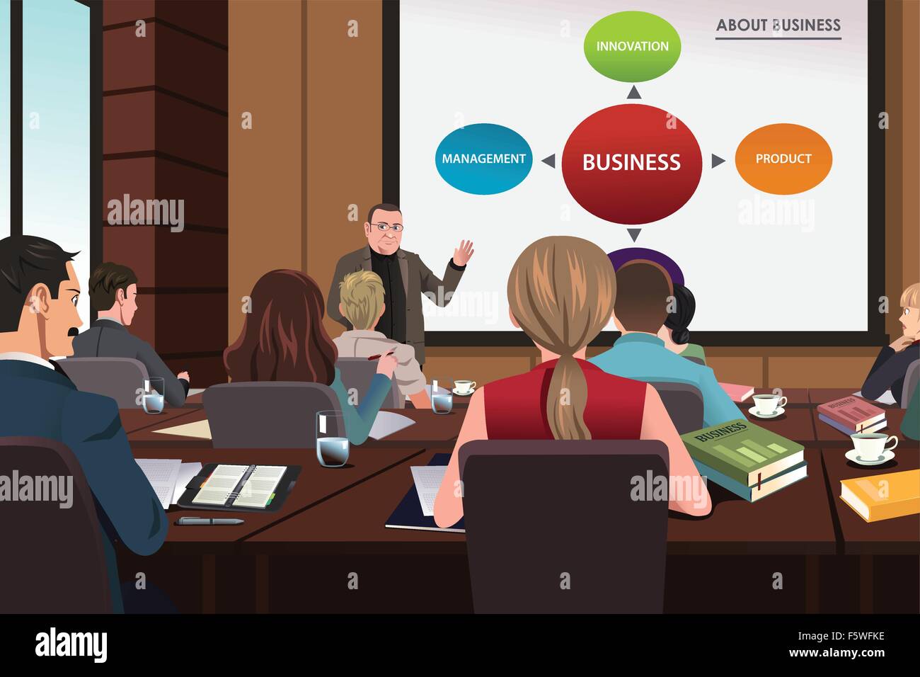 A vector illustration of Business people in a seminar Stock Vector ...