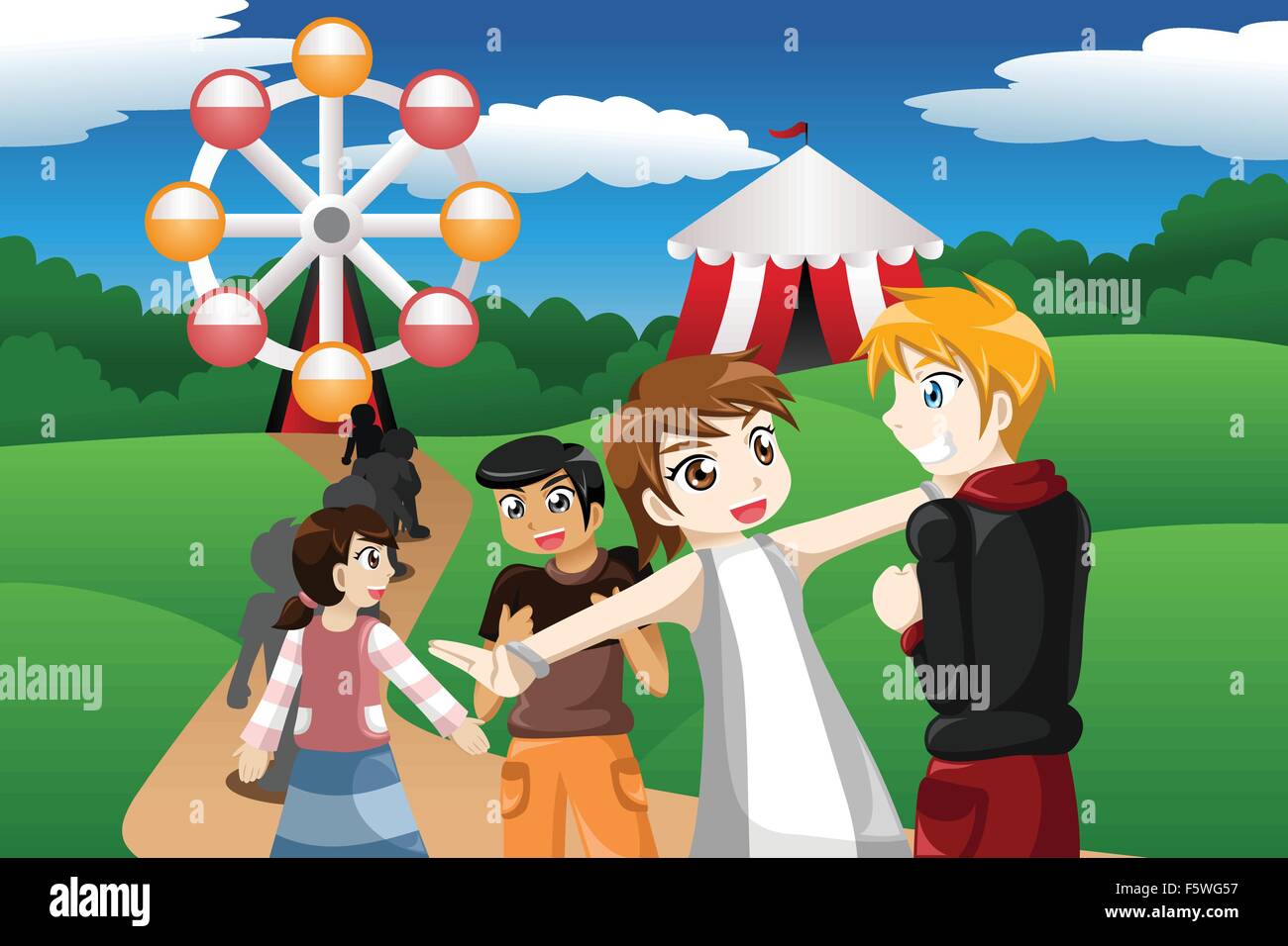 Ride park queue Stock Vector Images - Alamy