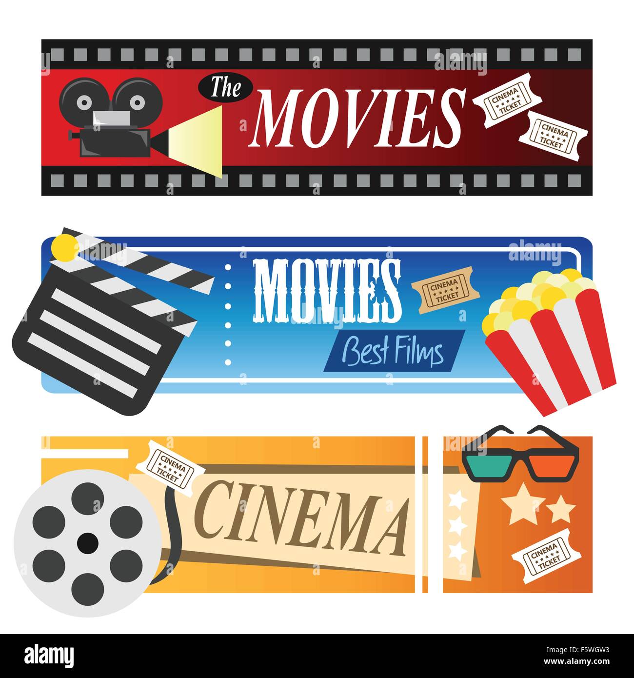 A vector illustration of movie banners Stock Vector Image & Art - Alamy