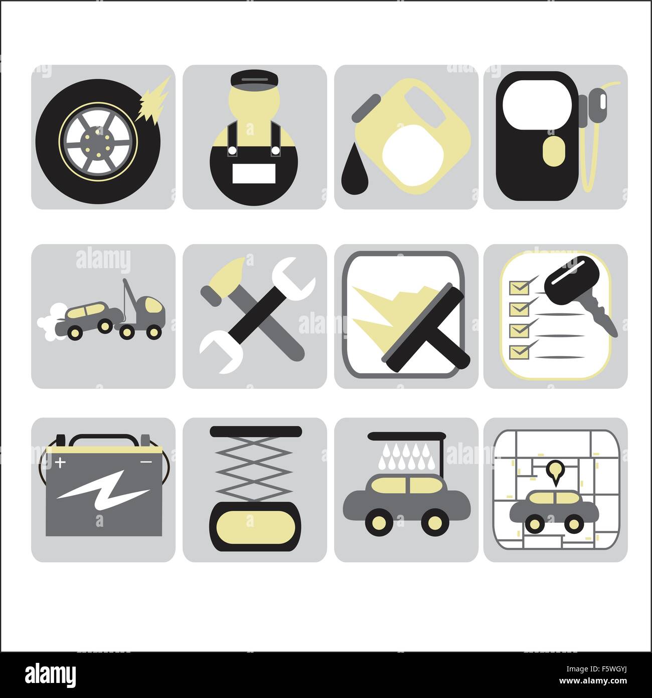 A vector illustration of Auto service icon sets Stock Vector Image ...