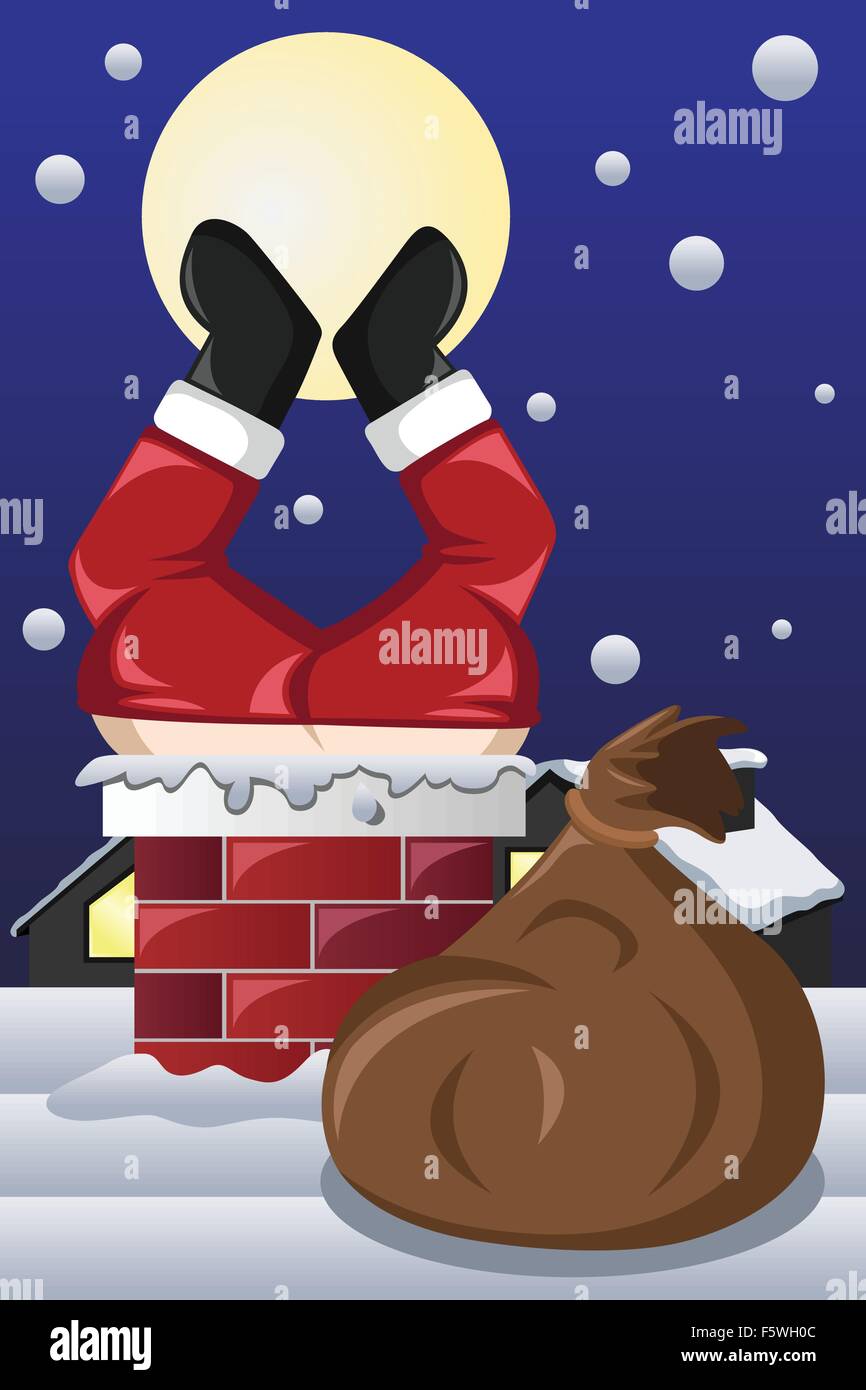 Santa claus stuck in chimney hi-res stock photography and images - Alamy