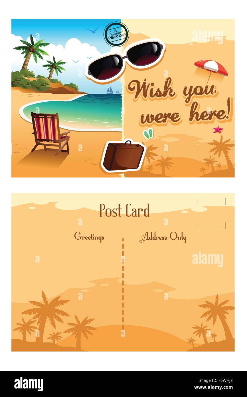 A vector illustration of travel postcard design Stock Vector Image ...