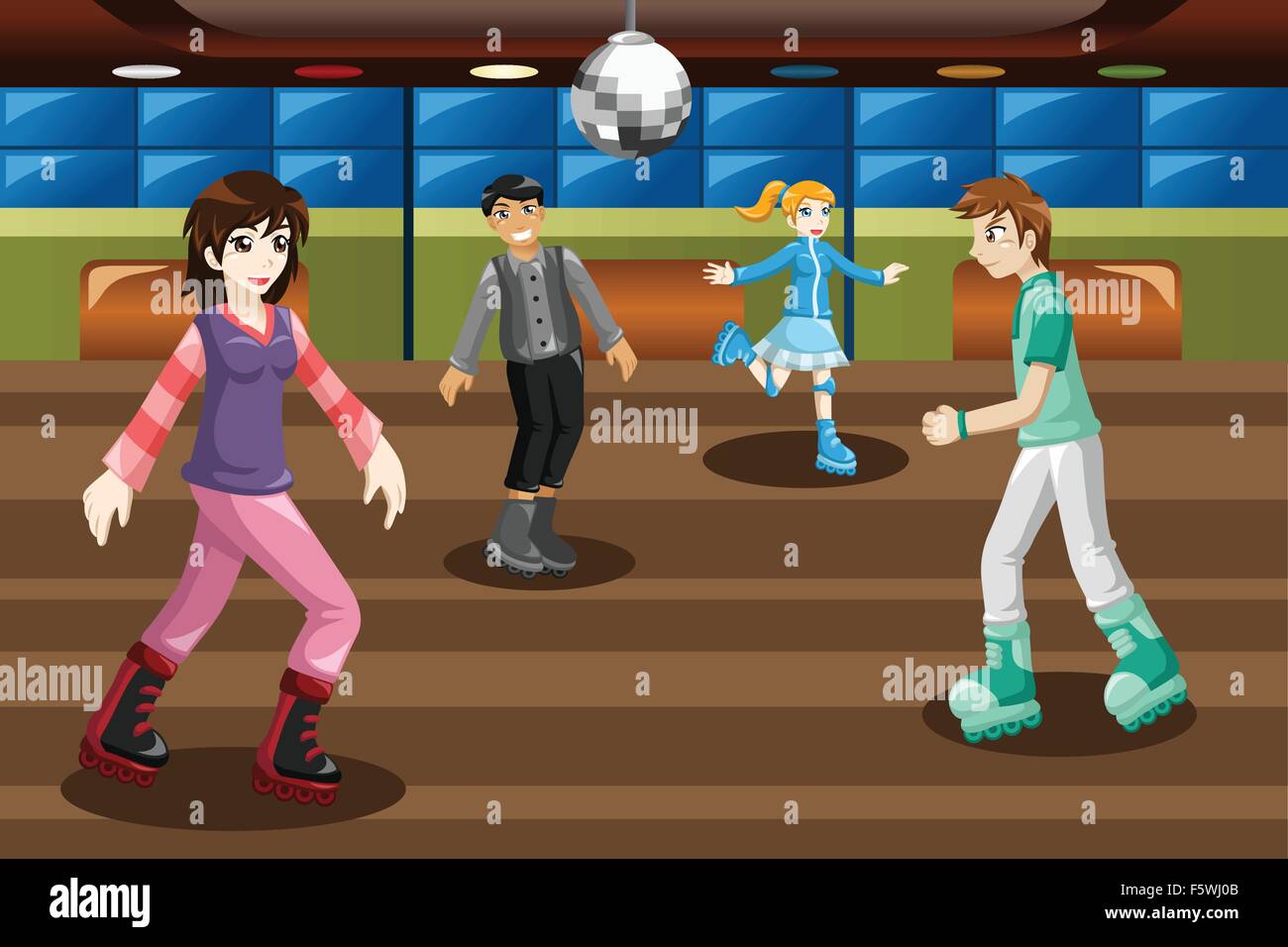Roller skating vector vectors hi-res stock photography and images - Alamy