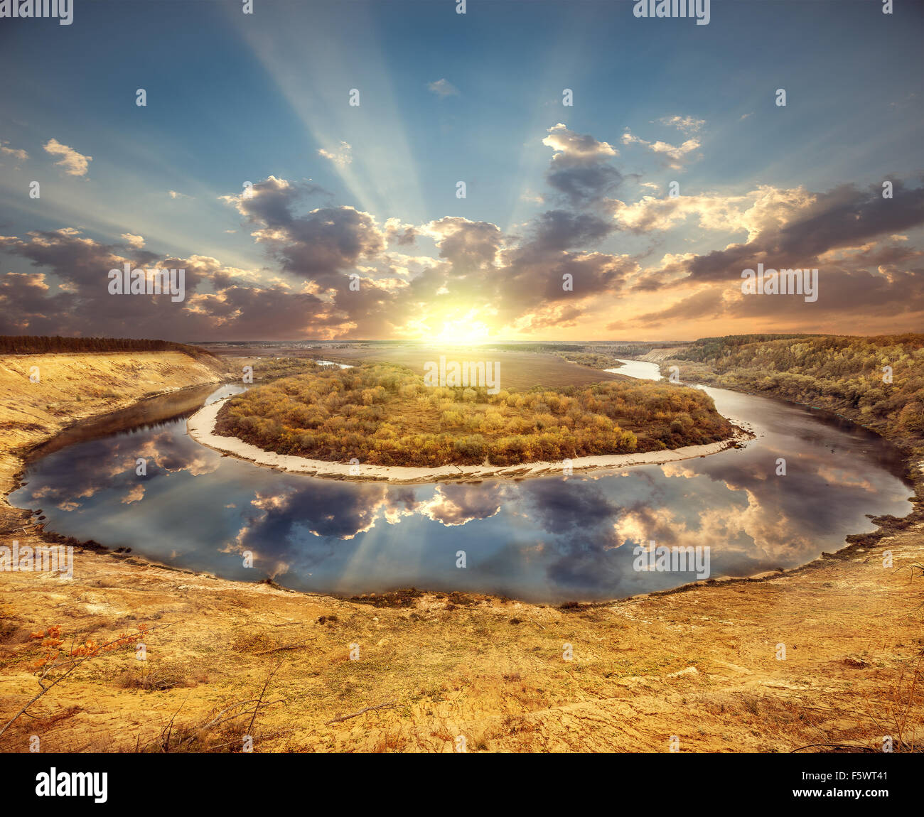 Sunset hill fall river hi-res stock photography and images - Alamy