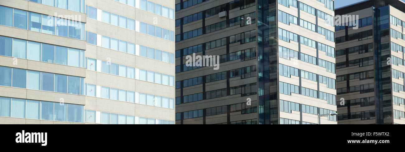 Panorama of office buildings with blue windows Stock Photo - Alamy