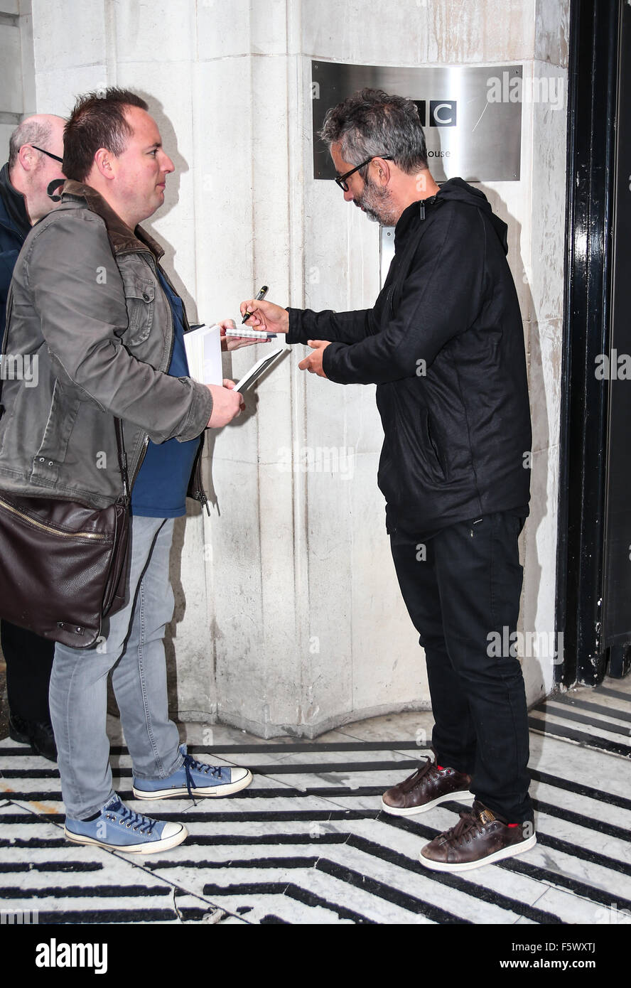 Chris Evans, Birdy and David Baddiel at BBC Broadcasting House ...