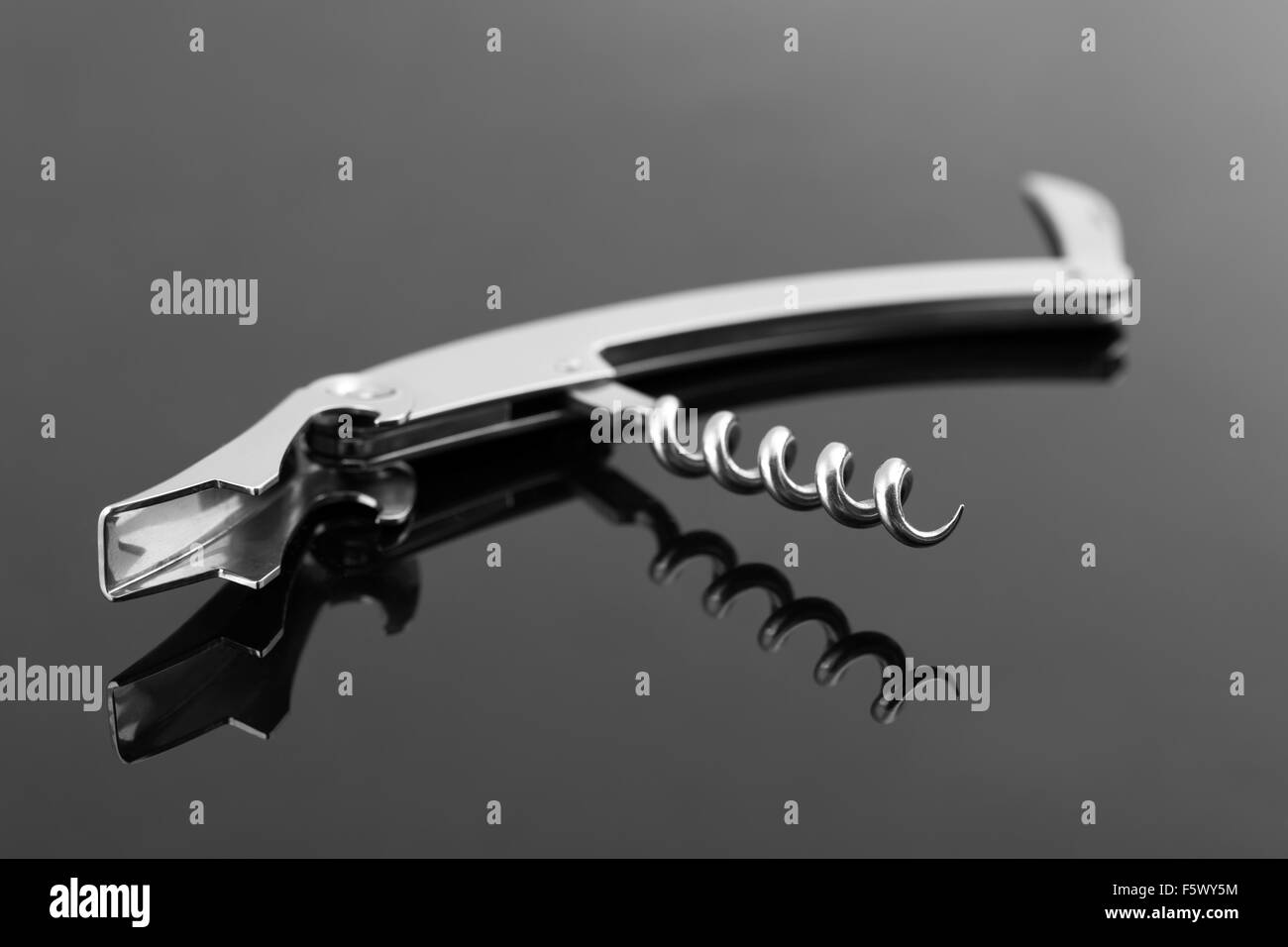 Closeup view of corkscrew. B/W Stock Photo - Alamy