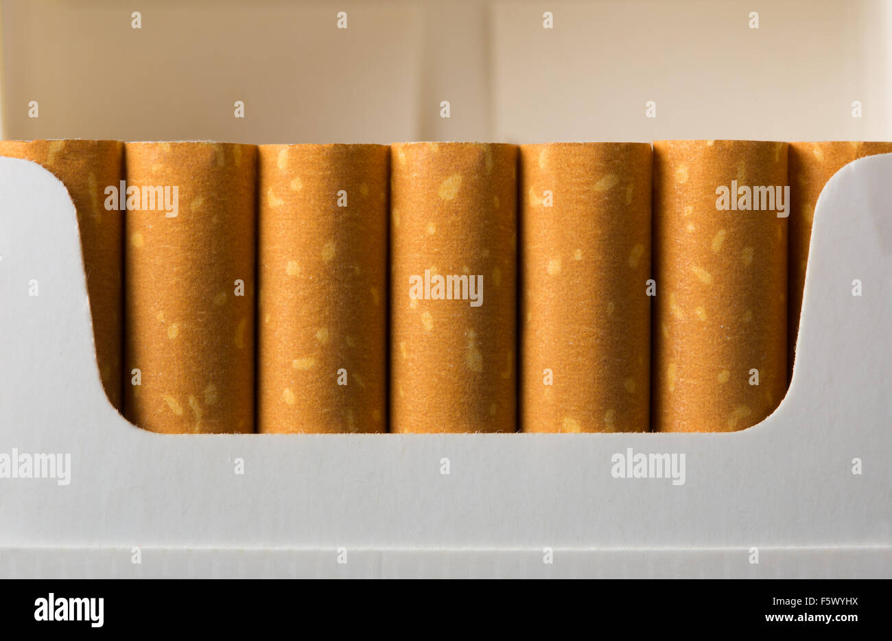 Close-up of cigarettes in pack Stock Photo - Alamy
