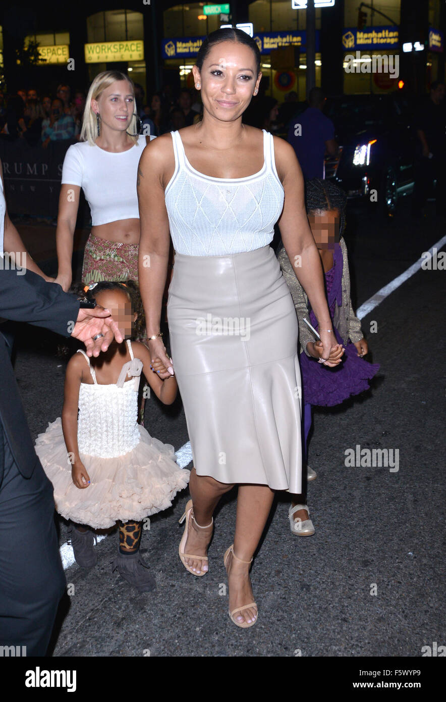 Mel B and her family outside Trump SoHo New York Hotel Featuring: Mel B ...