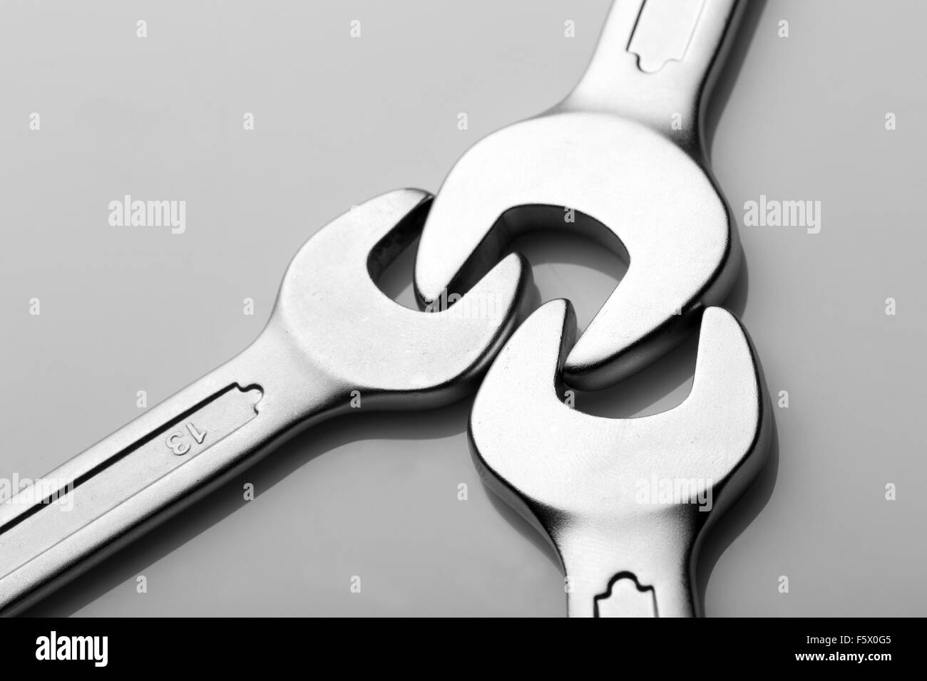 Set of open end wrenches Stock Photo - Alamy