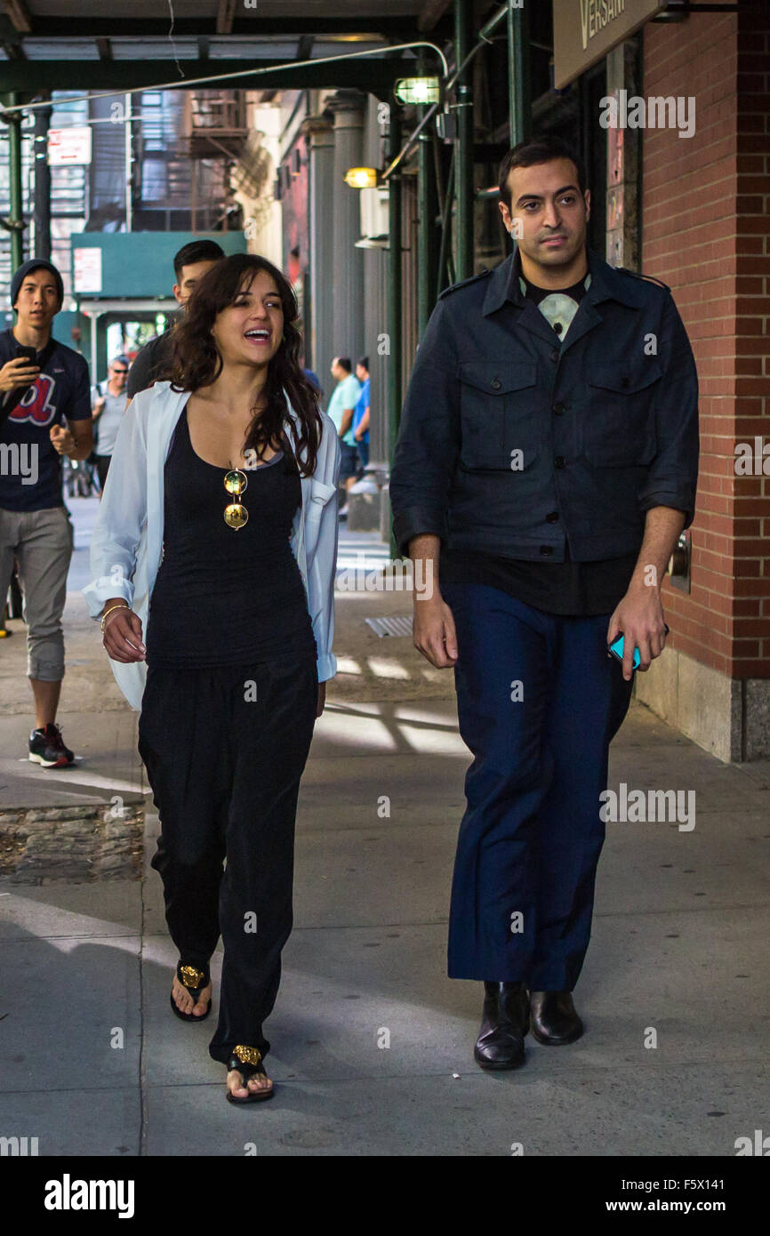 Michelle Rodriguez out and about in Soho with a male companion ...