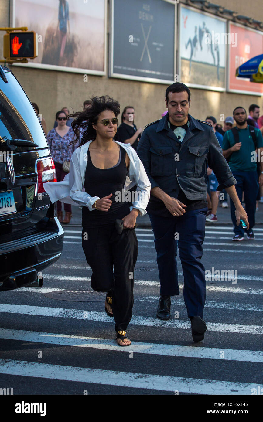 Michelle Rodriguez out and about in Soho with a male companion ...