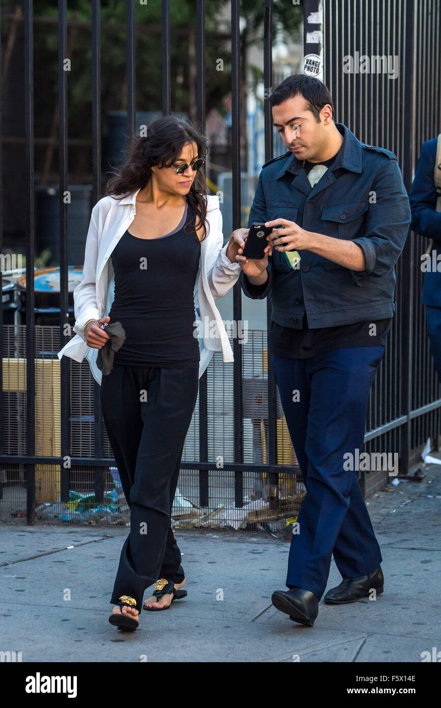 Michelle Rodriguez out and about in Soho with a male companion ...