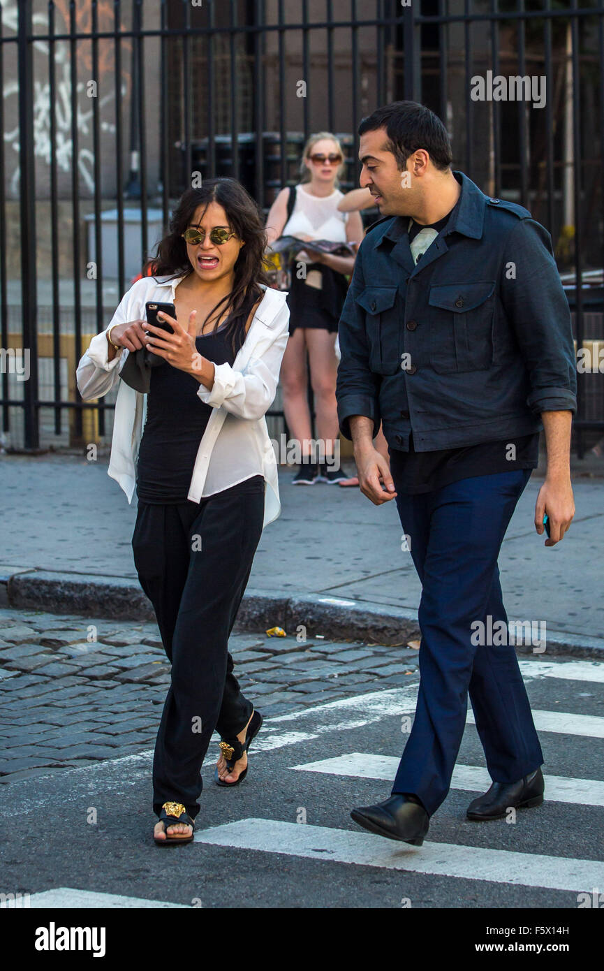 Michelle Rodriguez out and about in Soho with a male companion ...