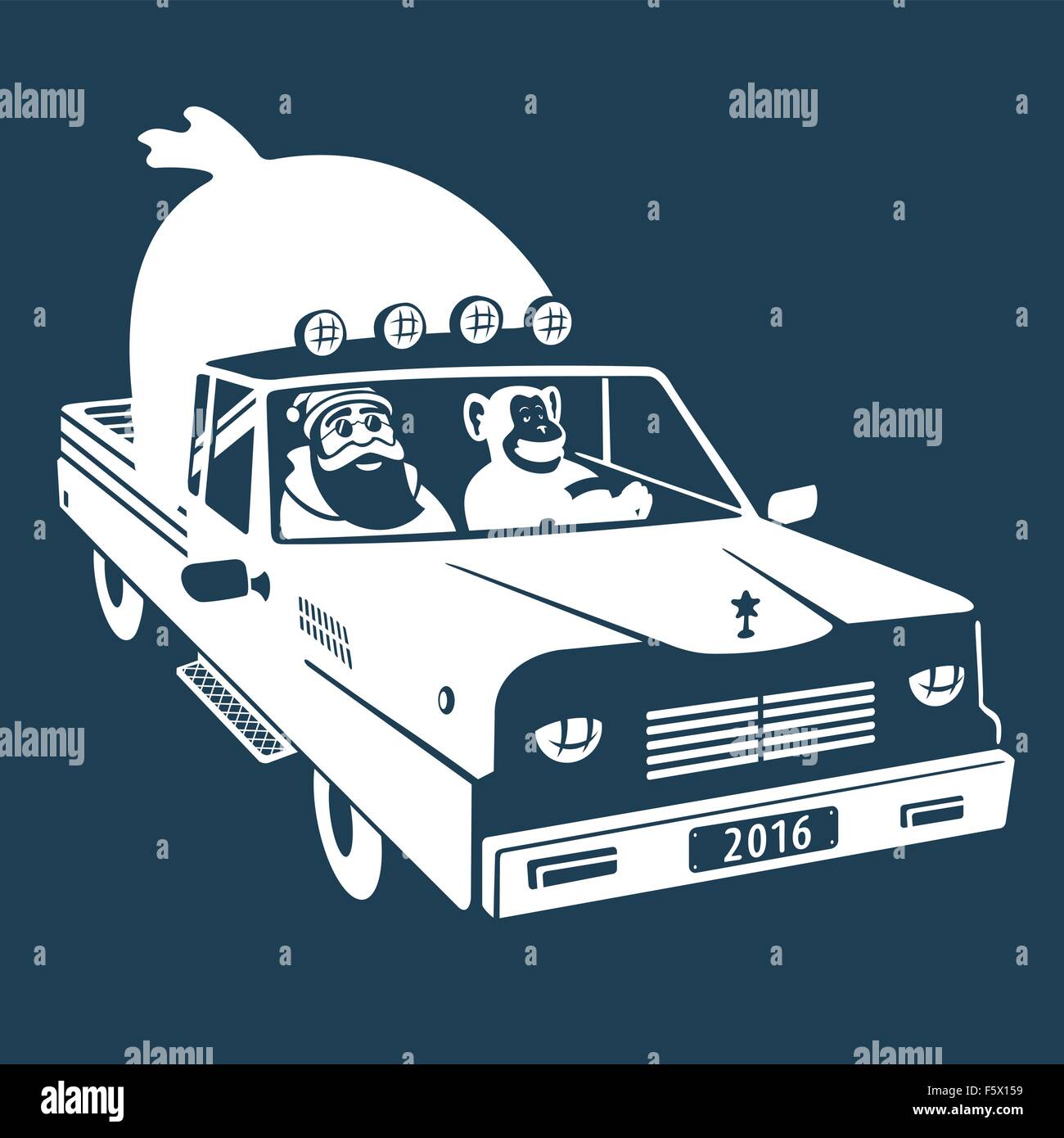 Santa Claus and Monkey Stock Vector Image & Art - Alamy